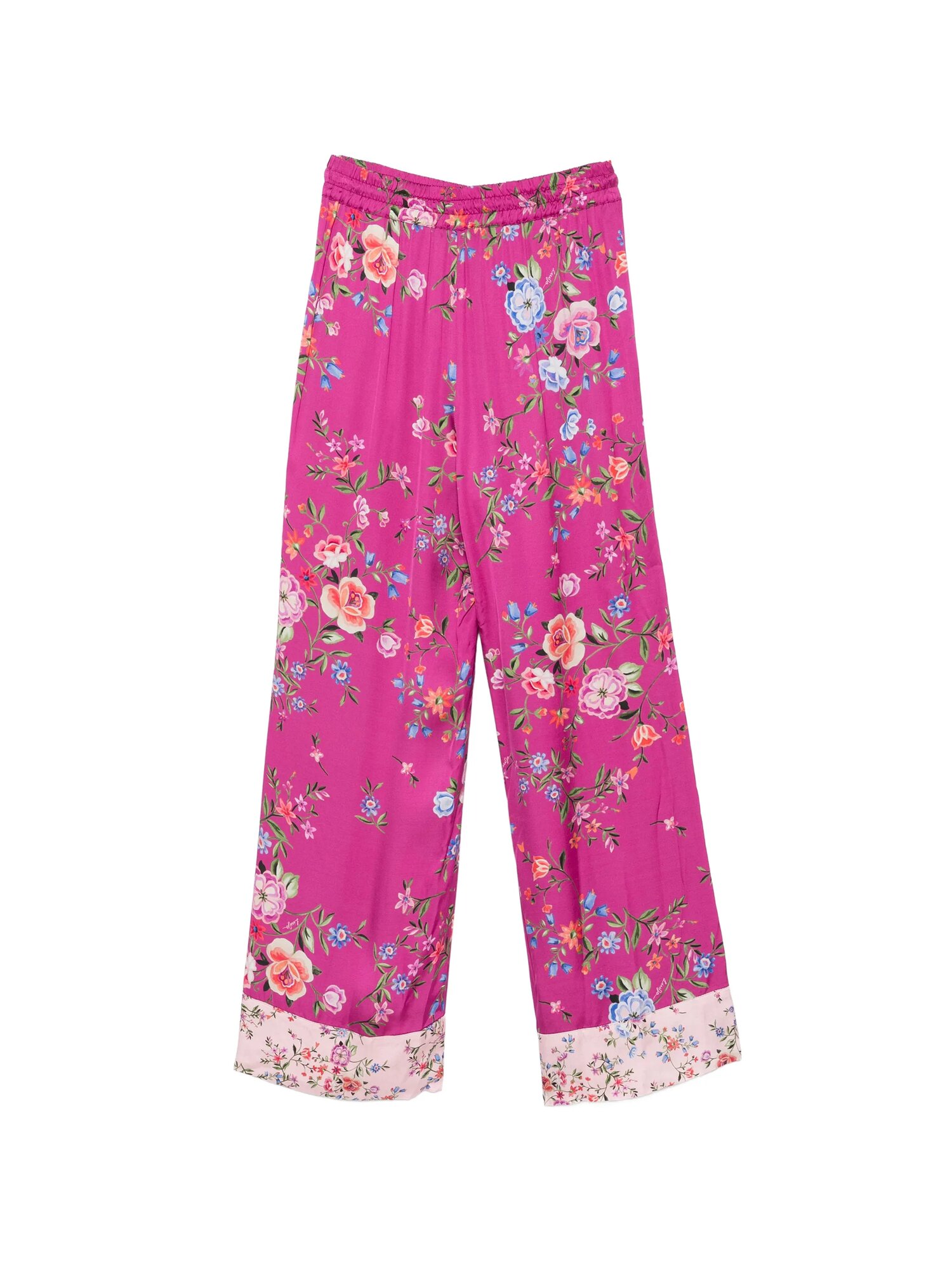 Брюки LIU JO Floral-pattern drawstring-fastening trousers, размер 44, pink — фото 1