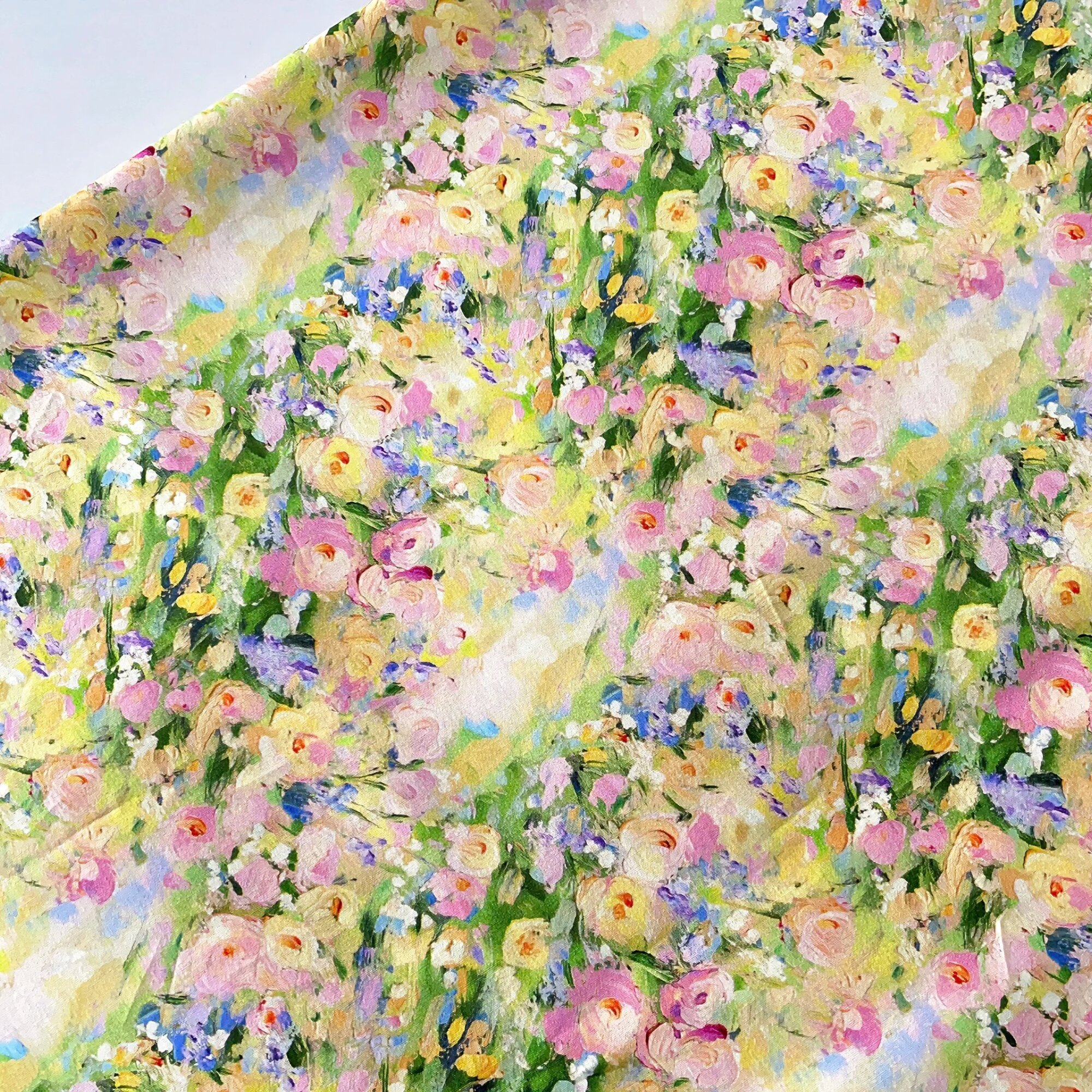 Розовая хлопковая ткань с цветочным принтом 145x50cm