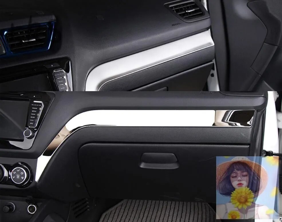Хромированная накладка на торпеду Киа Рио 3 - Kia Rio III 2011-2016.