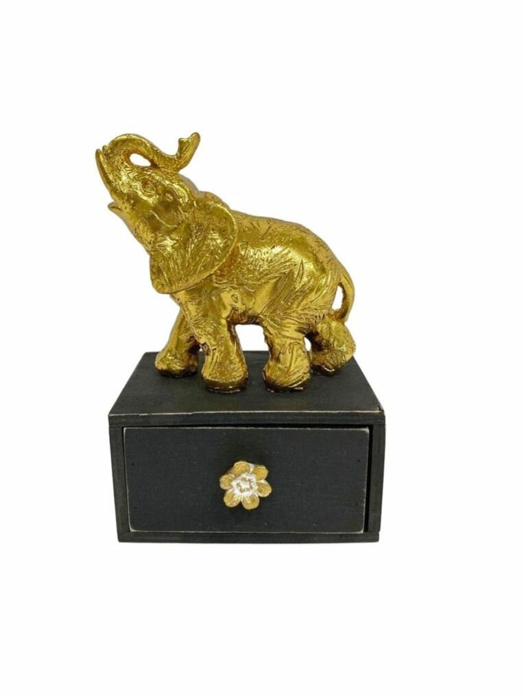 Шкатулка Todelia "Elephant", деревянная, фигурная, полирезин