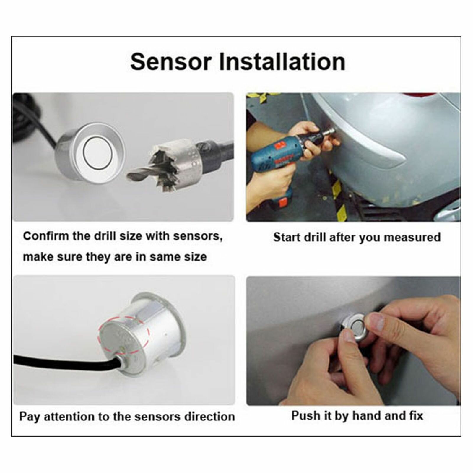 Автомобильная система парктроника, 4 датчика, диапазон 0.3-2.0м, для внедорожников/грузовиков, синий