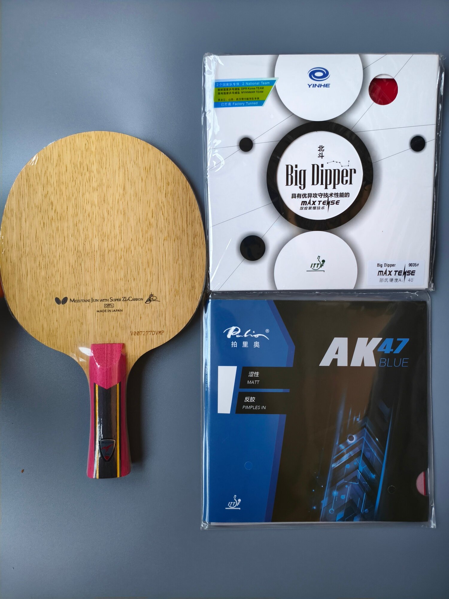 Ракетка ручной сборки Butterfly MIZUTANI ZLC + Yinhe Big dipper + palio AK 47 blue