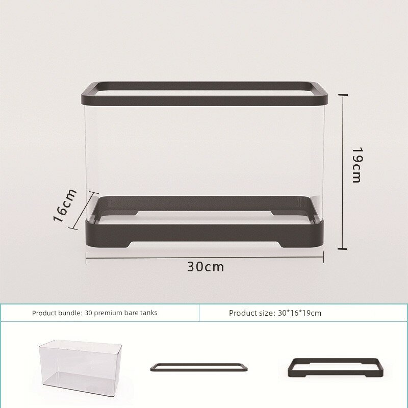 Аквариум 300 л из акрила с верхним и нижним каркасом, прозрачный