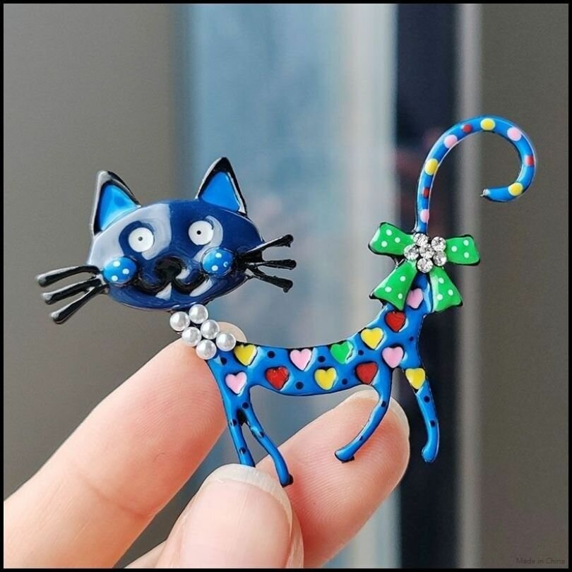 Кошка брошь