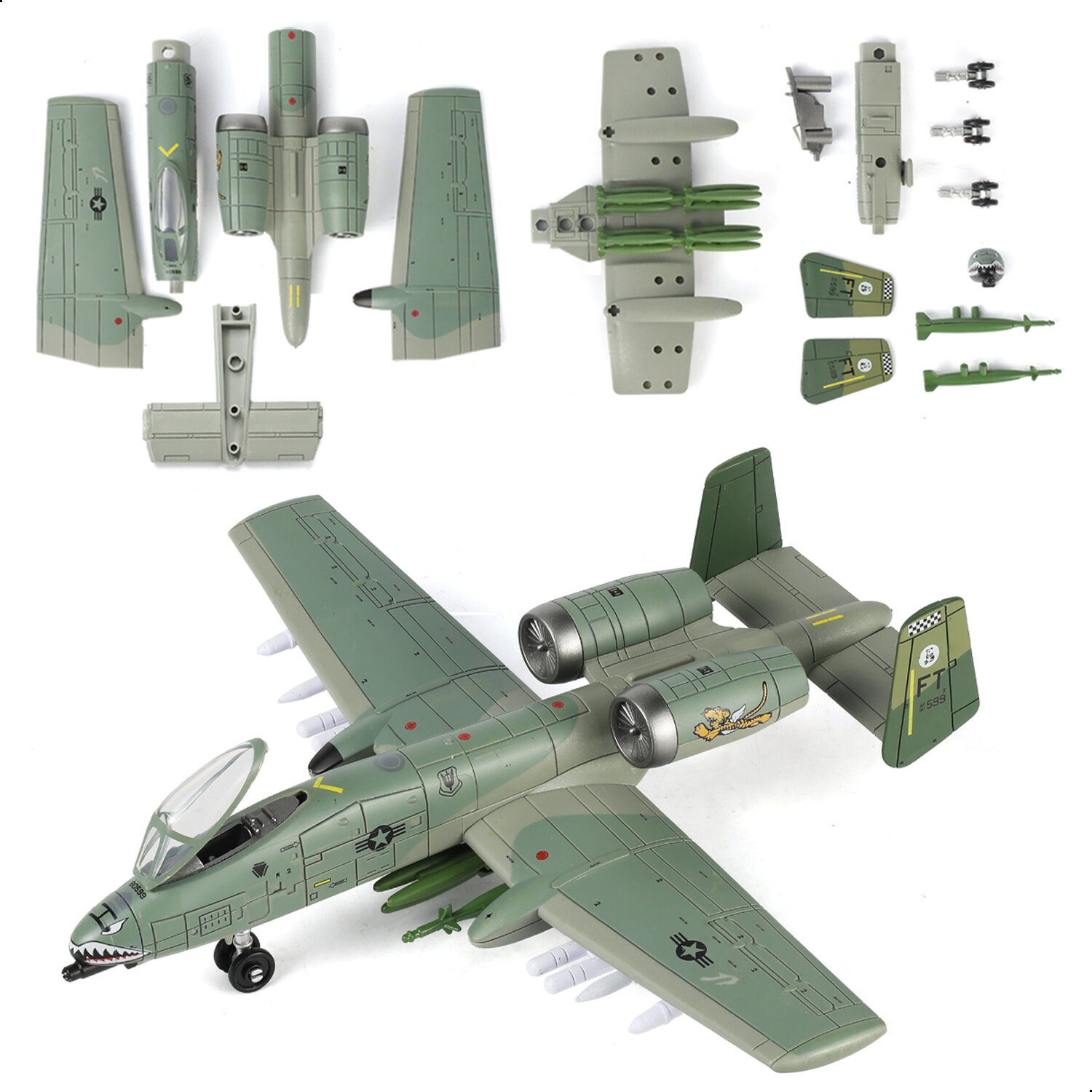 SEBUNAS масштаб 1:72 A-10 Thunderbolt II Warthog, высокодетализированный пластиковый набор для сборки, точная репродукция с схемой окраски, коллекционный подарок для взрослых и детей (43 шт.)