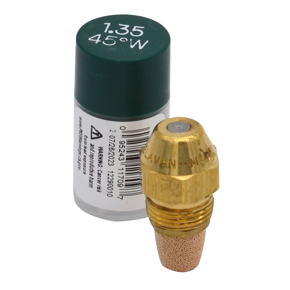 Форсунка Delavan 1.35GPH, 45W (1), 00135-45W1, W - образная форма распыла, угол 45 градусов, для дизеля — фото 1