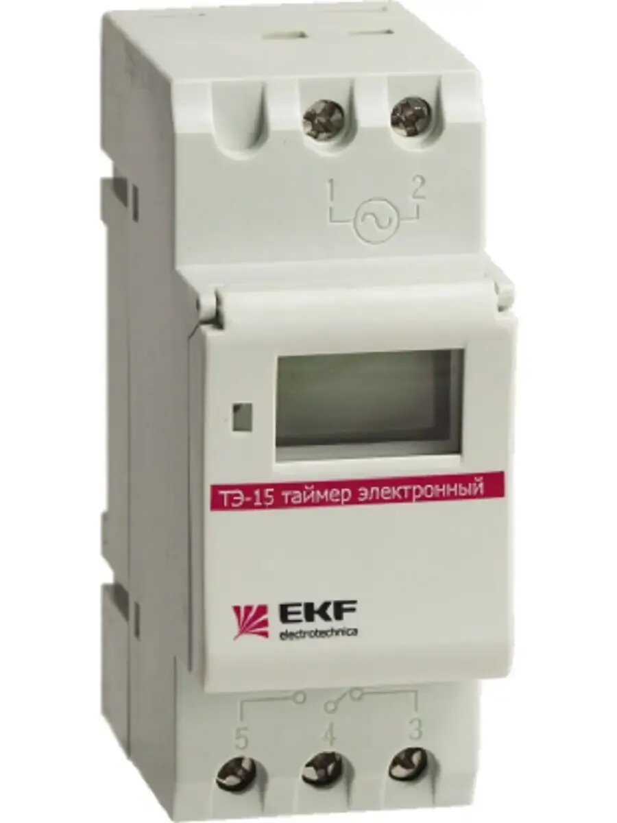 Электронный таймер цифровой ТЭ15 16А на дин рейку