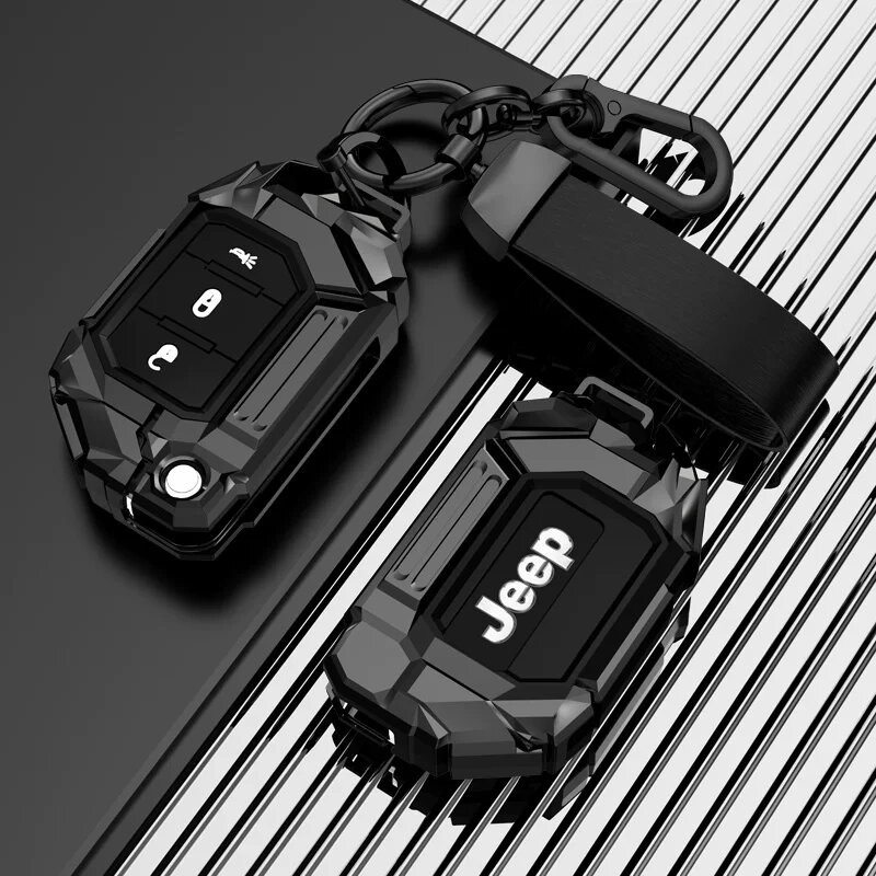 Чехол для ключей Jeep для Gladiator Wrangler Compass Freedom Light Freedom Drive Commander - Черный рыцарь из цинкового