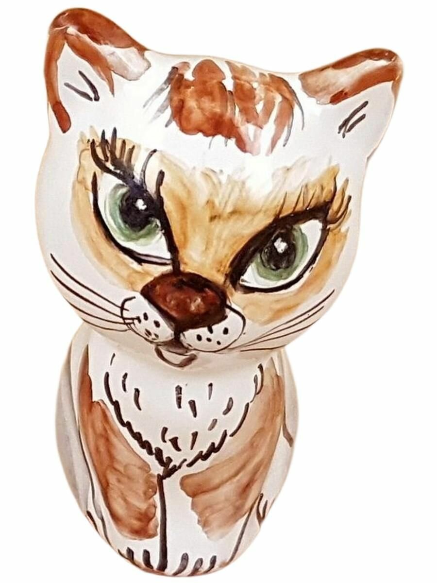 Сувенир керамический, Кошечка 6 см. Мура (майолика), ручная работа