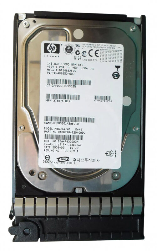 Жесткий диск HP 481653-002 146.8Gb SAS 3,5" HDD