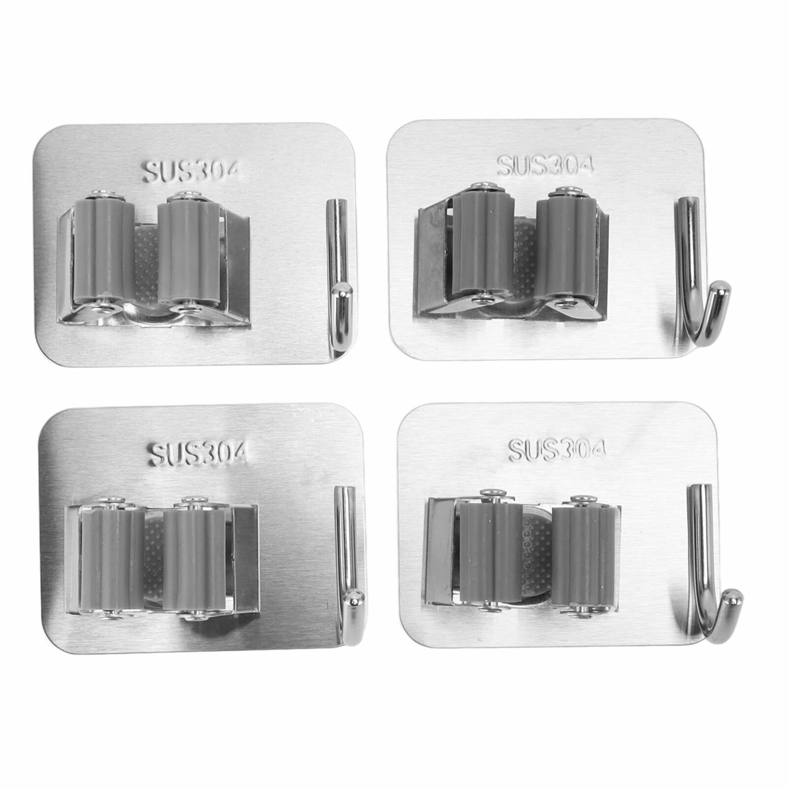 4pcs Silver Mop Broom с крючкой стены, установленная на стену 304.