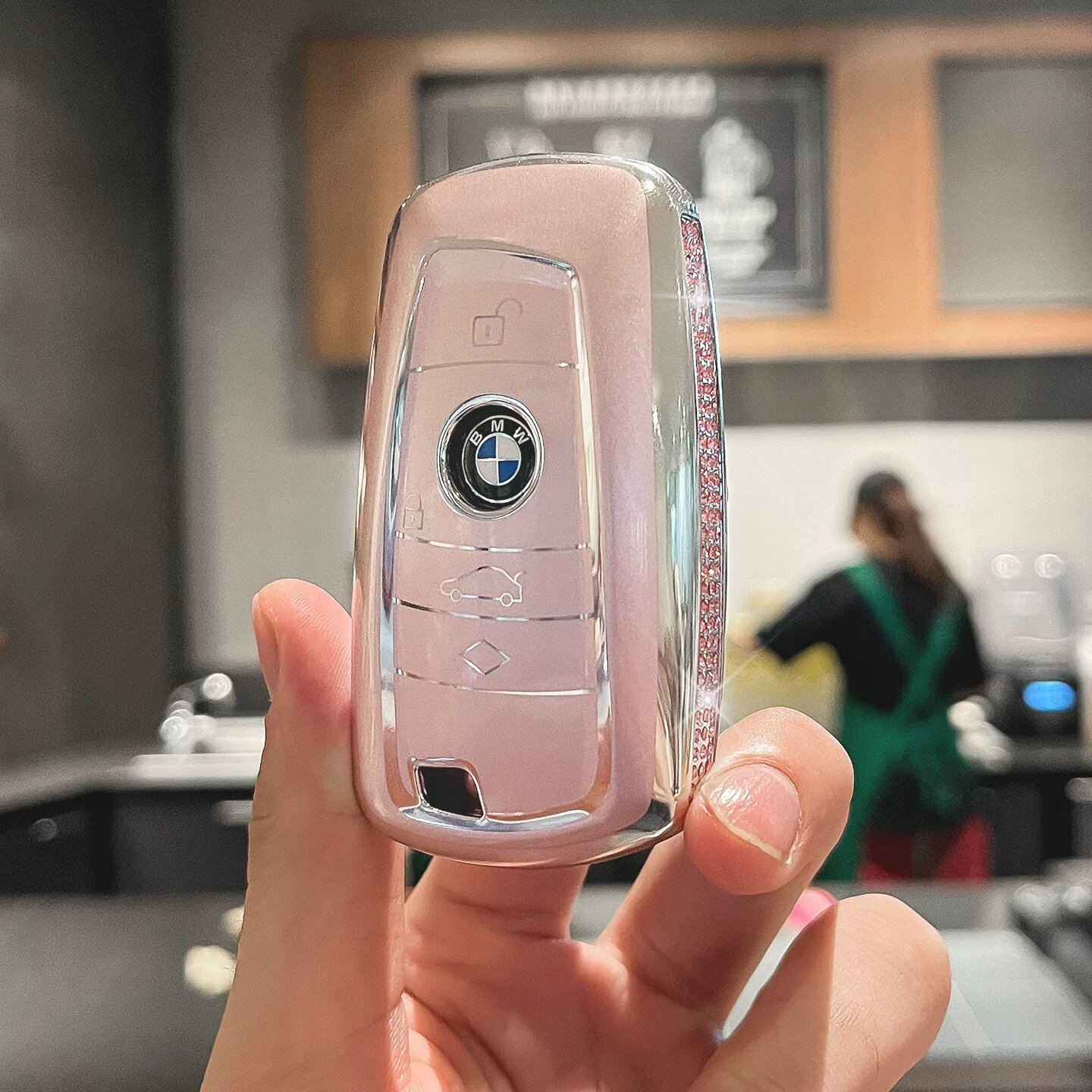 Ключевой чехол BMW в переливающемся розовом, одиночный комплект для 25 моделей BMW, включая 3-ю и 5-ю серии