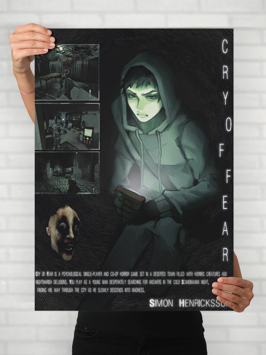 Плакат на стену для интерьера Край оф Фир (Cry of Fear 1) - Постер по компьютерной игре формата A1 (61x84 см)