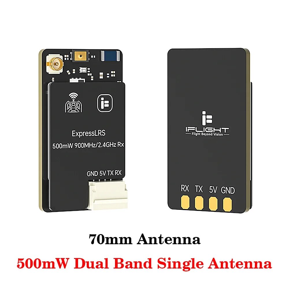 IFlight ELRS двухдиапазонный приемник для RC FPV Drone 500mW 70mm Antenna