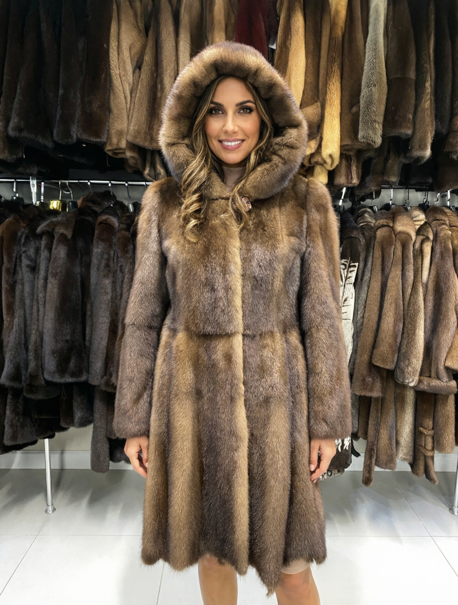 Шуба. Натуральная. Норка. Панда 42- 44 р