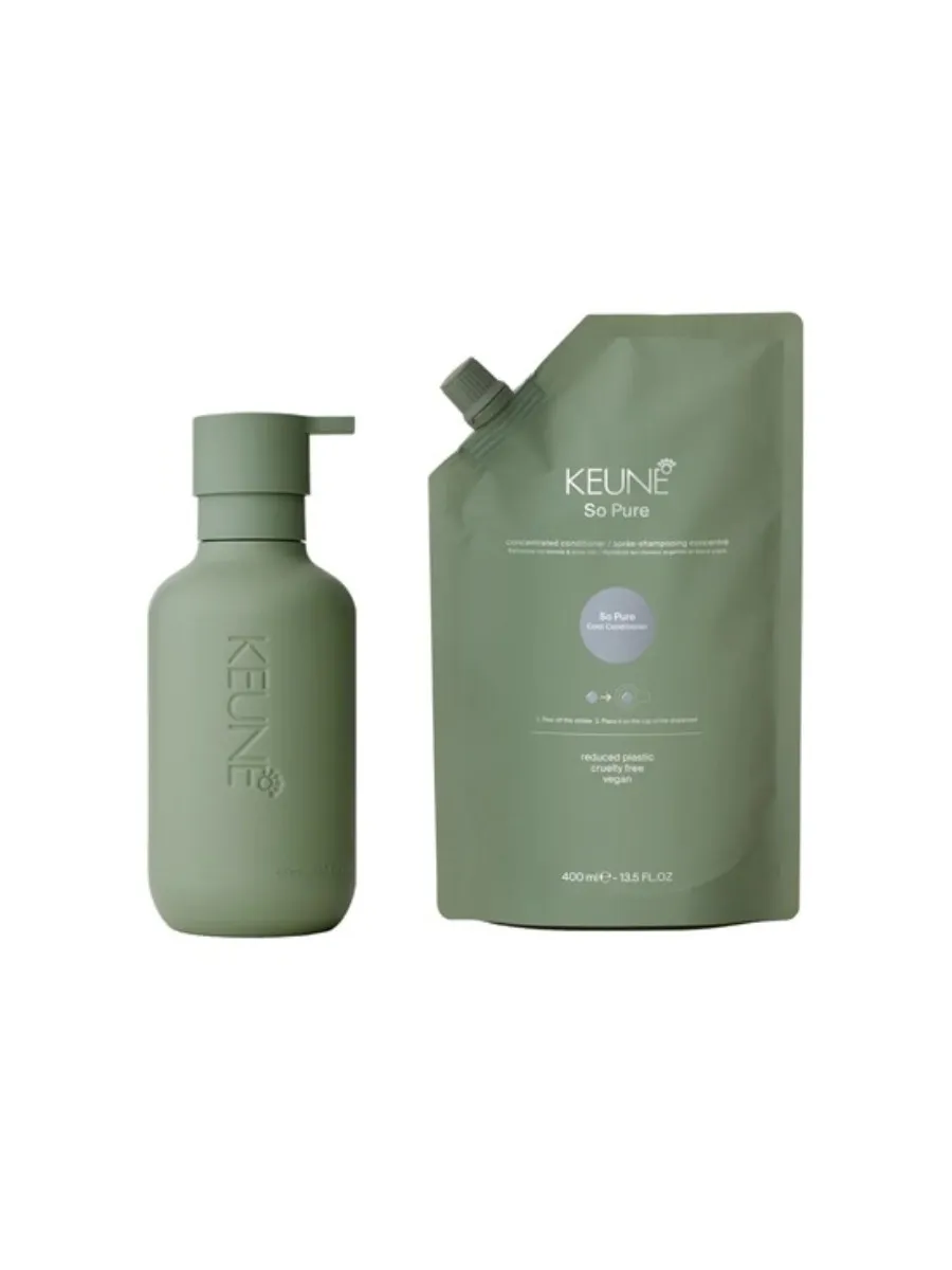 Кондиционер Keune So Pure Cool Conditioner Refill, СПА Освежающий, Набор: кондиционер, 400 мл + флакон