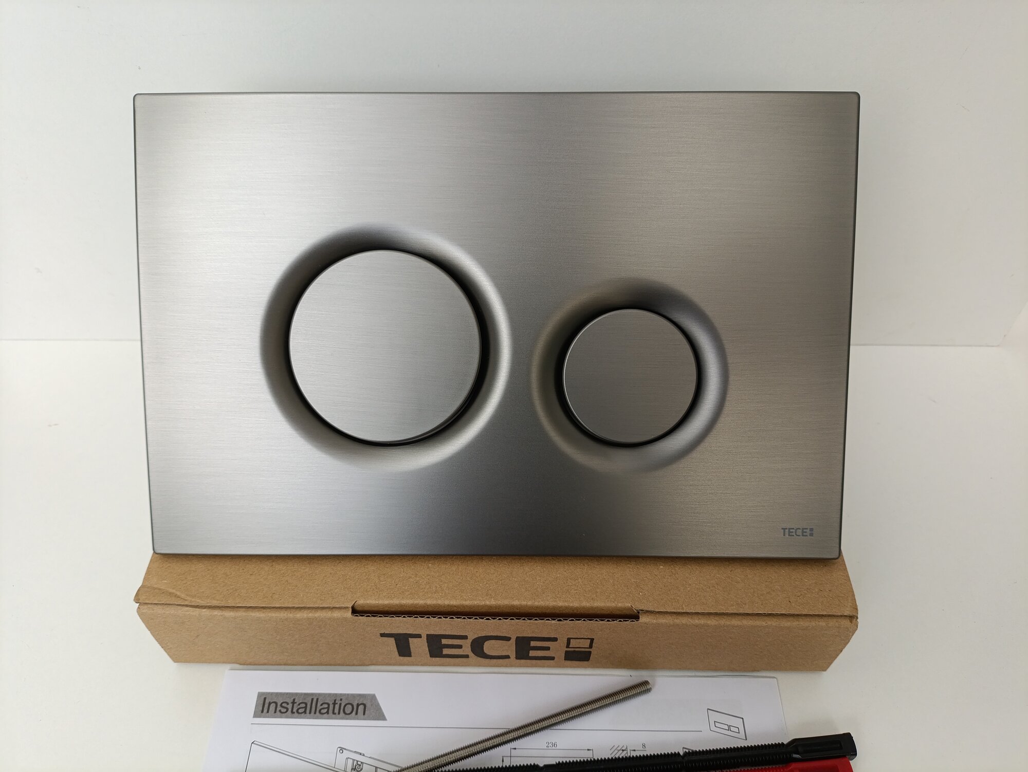 Кнопка смыва инсталляции TECE EXCLUSIVE GUNMETAL PVD (Оружейная сталь брашированная)