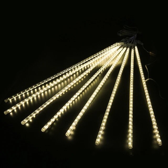 LED гирлянда "Метеоритный дождь" Warm White, 50см, 10 трубок, EU Plug