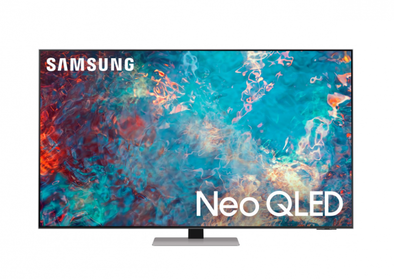Телевизор QLED Samsung QE85QN85AAUXRU, Mini LED, 4K Ultra HD, 120 Гц, Smart TV, серебристый/черный