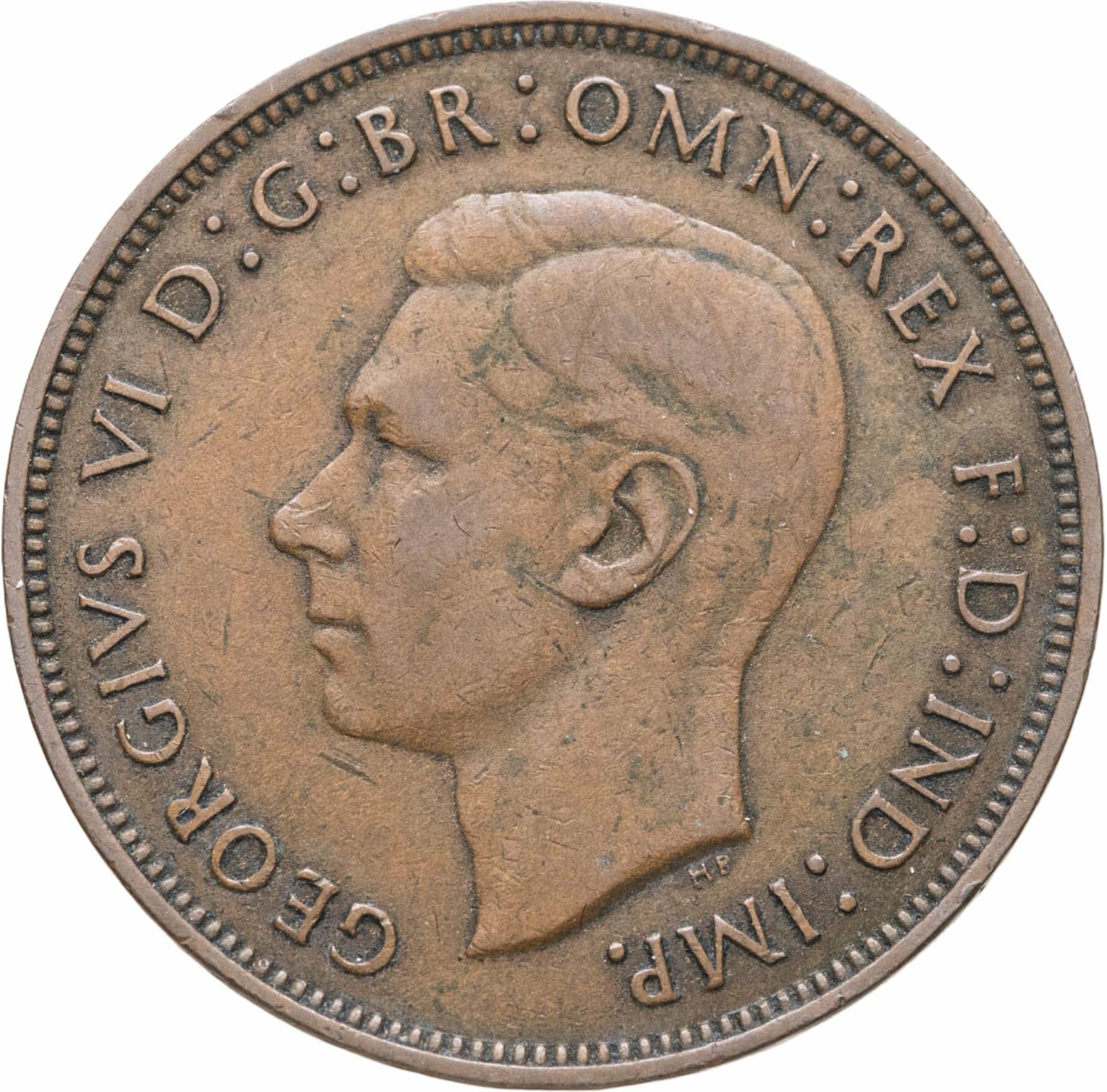 Великобритания 1 пенни penny 1946, Бронза, в сохранности VF