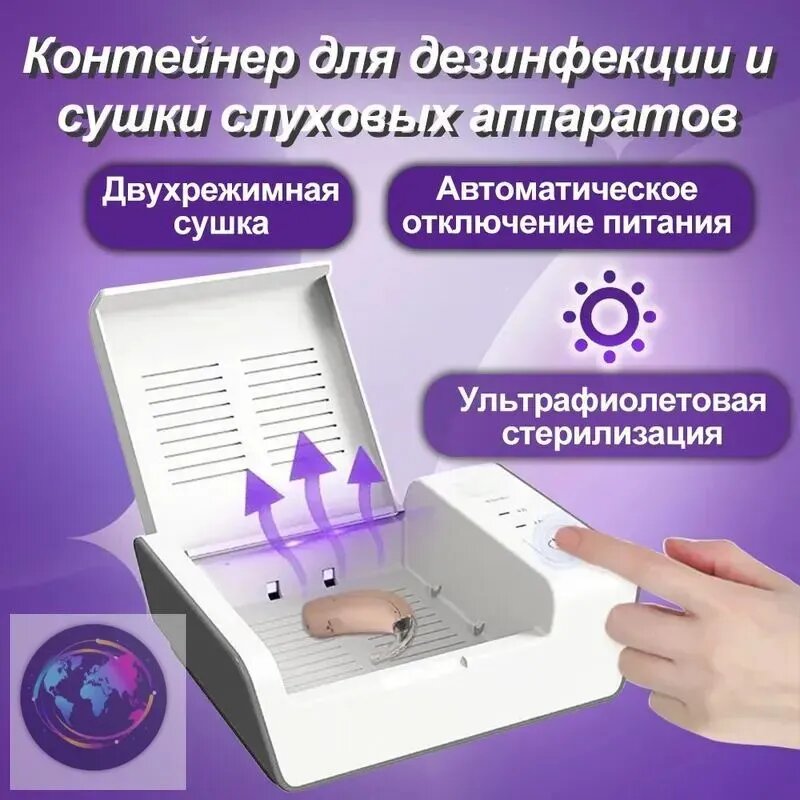 Стерилизационная коробка для ультрафиолетовой сушки слуховых аппаратов, электронное сушильное оборудование