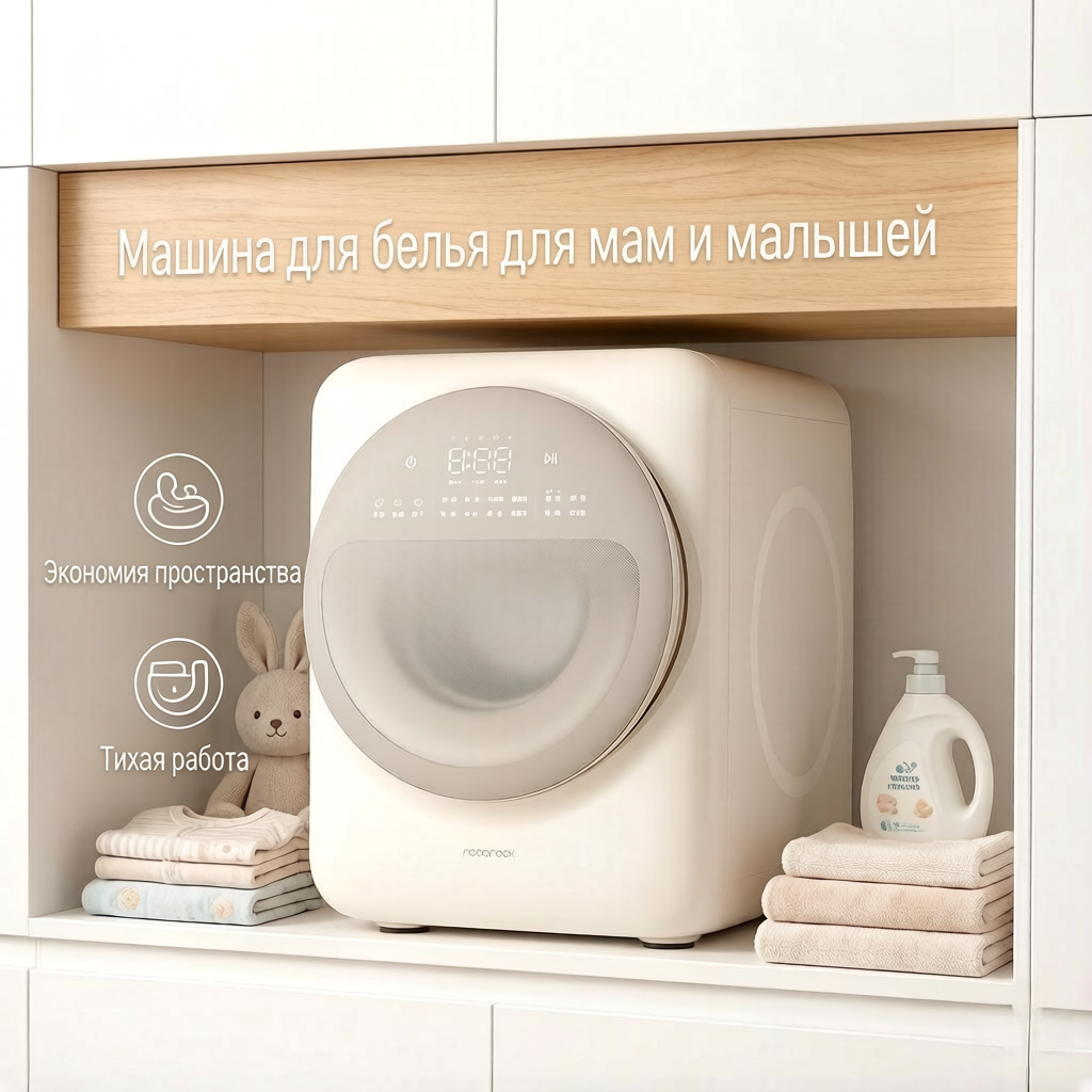 Встраиваемая мини-стиральная машина для детского белья, УФ-стерилизация + кипячение 90°C, компактная, автоматическая
