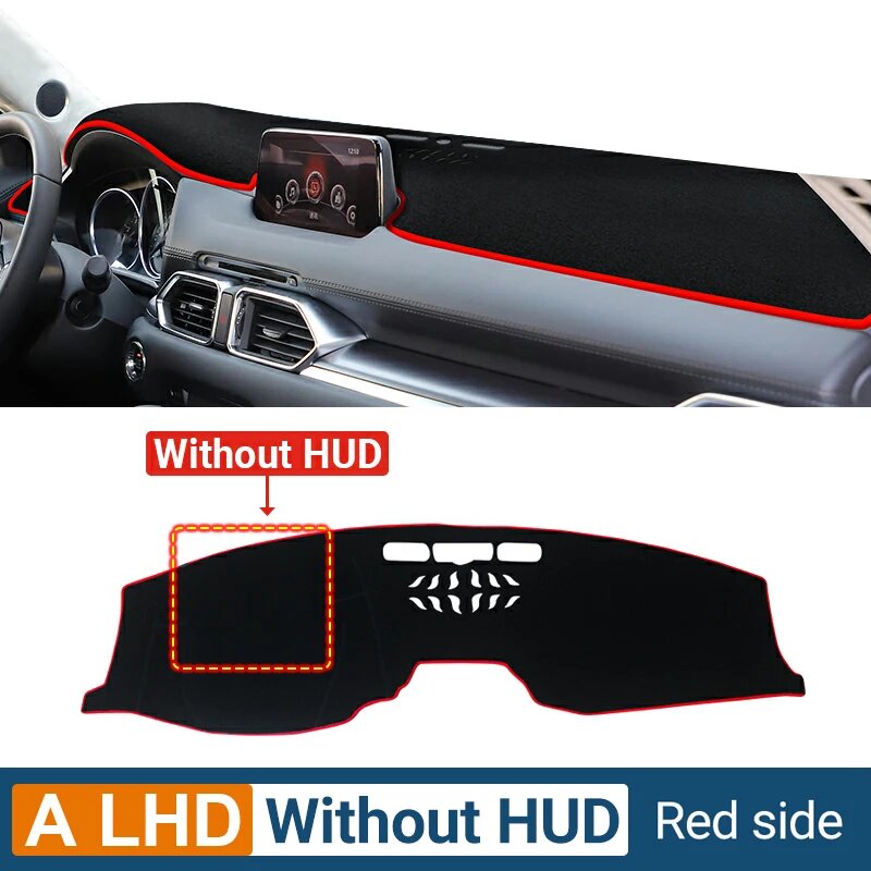Коврик на приборную панель Mazda CX-5 (KF) 2017-2024, A No HUD Red LHD