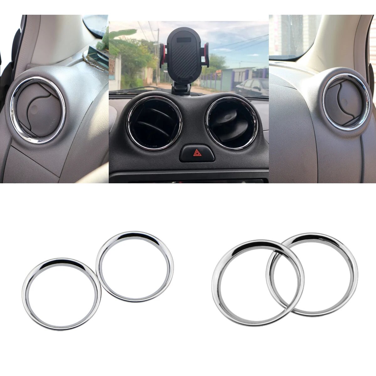 2/4 шт. Хромированные накладки на дефлекторы для Nissan Micra K13