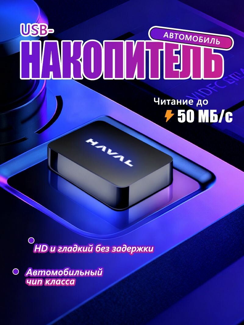 USB флеш-накопитель квадратная светящаяся мини флешка для Haval TypeC и USB 32G/64G, 1 шт, цвета по ёмкости в авто