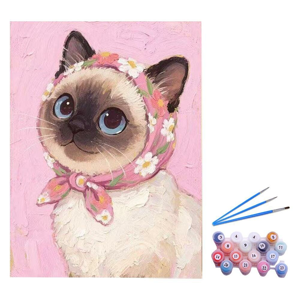 Цифровая масляная живопись серии Cute kitten - украшение масляной живописи