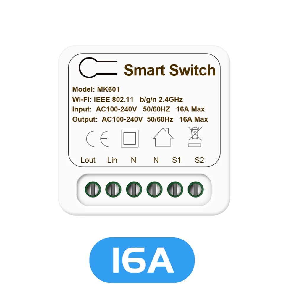 10A 16A Tuya MINI Wifi Умный выключатель DIY Реле двухпольное Таймер Модуль автоматизации умного дома Для Alexa Google Home Alice SmartLife App-