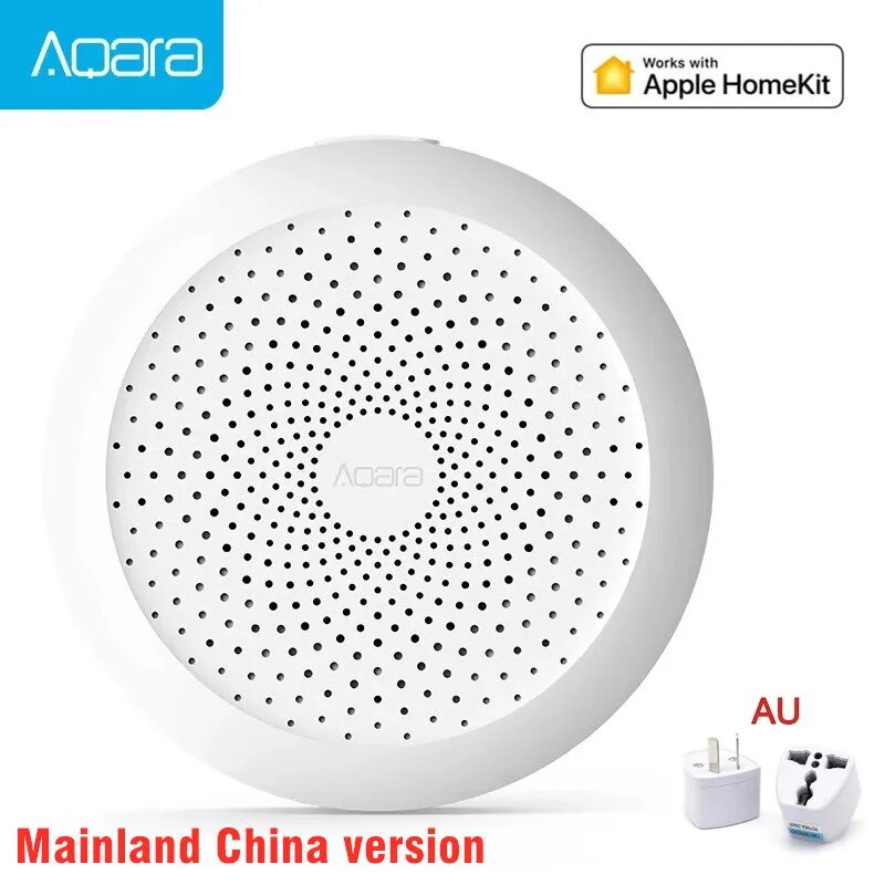 Хаб Aqara M1S E1 Gateway с RGB-LED-ночной лампой ZigBee Wi-Fi 2.4G голосовым дистанционным управлением Siri для дома и работы приложения Mijia HomeKit APP-M1S с добавлением розетки AU