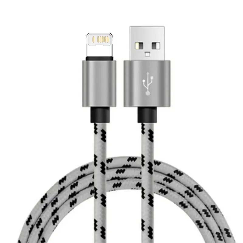 Серый USB кабель для iPhone, 25 см