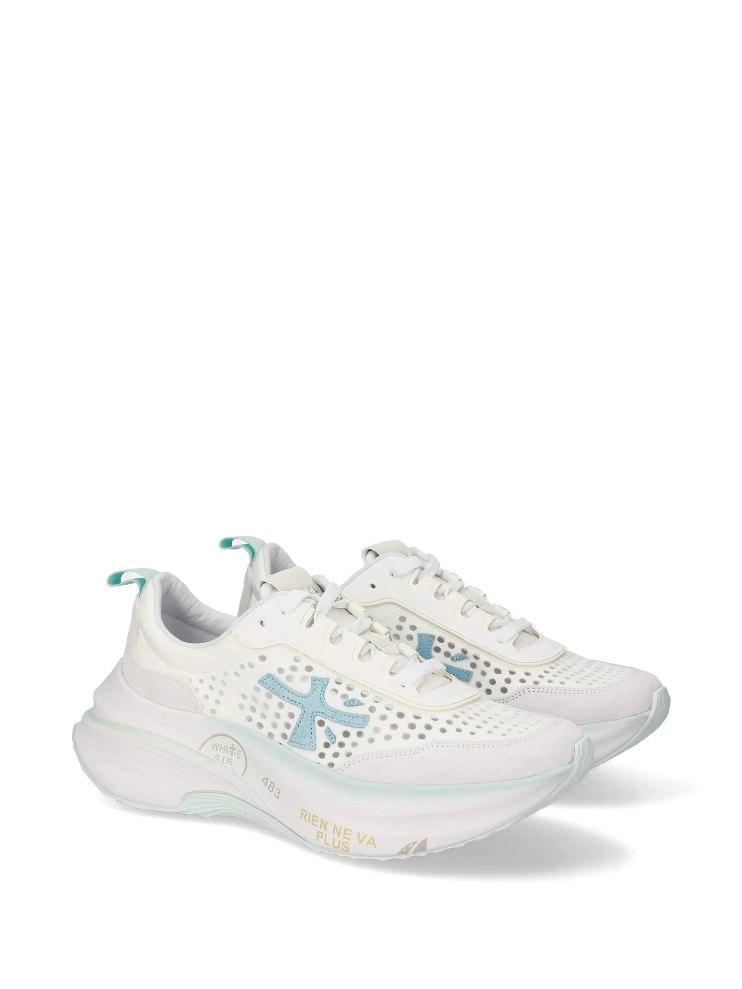 Кроссовки PREMIATA Perforated-detail sneakers, размер 39 EU, бежевый/белый — фото 1