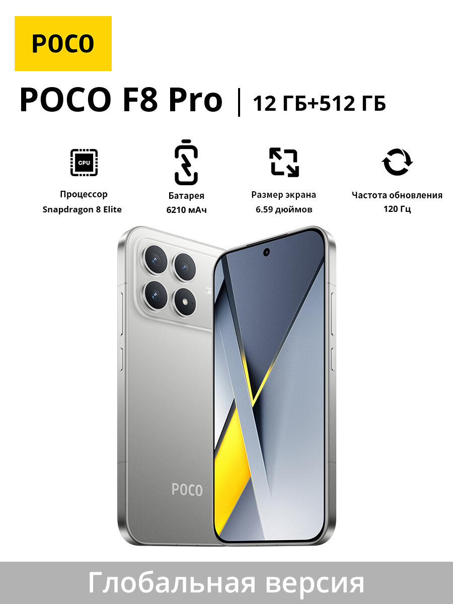 Смартфон POCO F8 Pro Глобальная версия 100% поддерживает русский язык