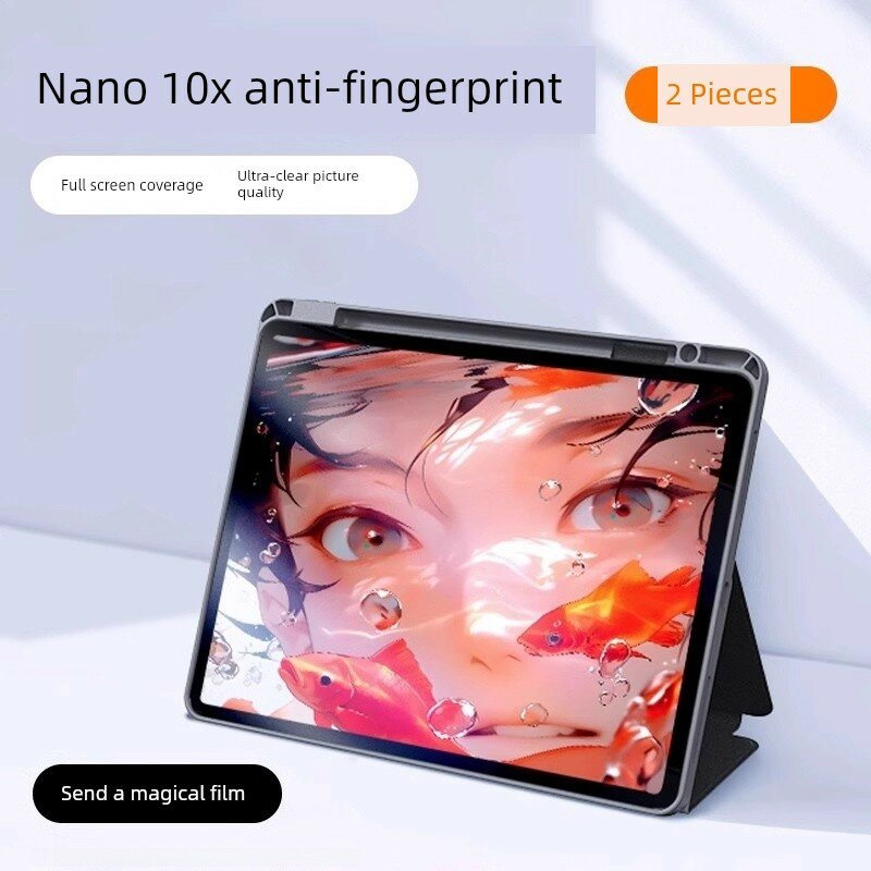 Защитное стекло для iPad Pro 2025 11-дюймового с нано-антипригарным покрытием, 2 комплекта, прозрачное покрытие
