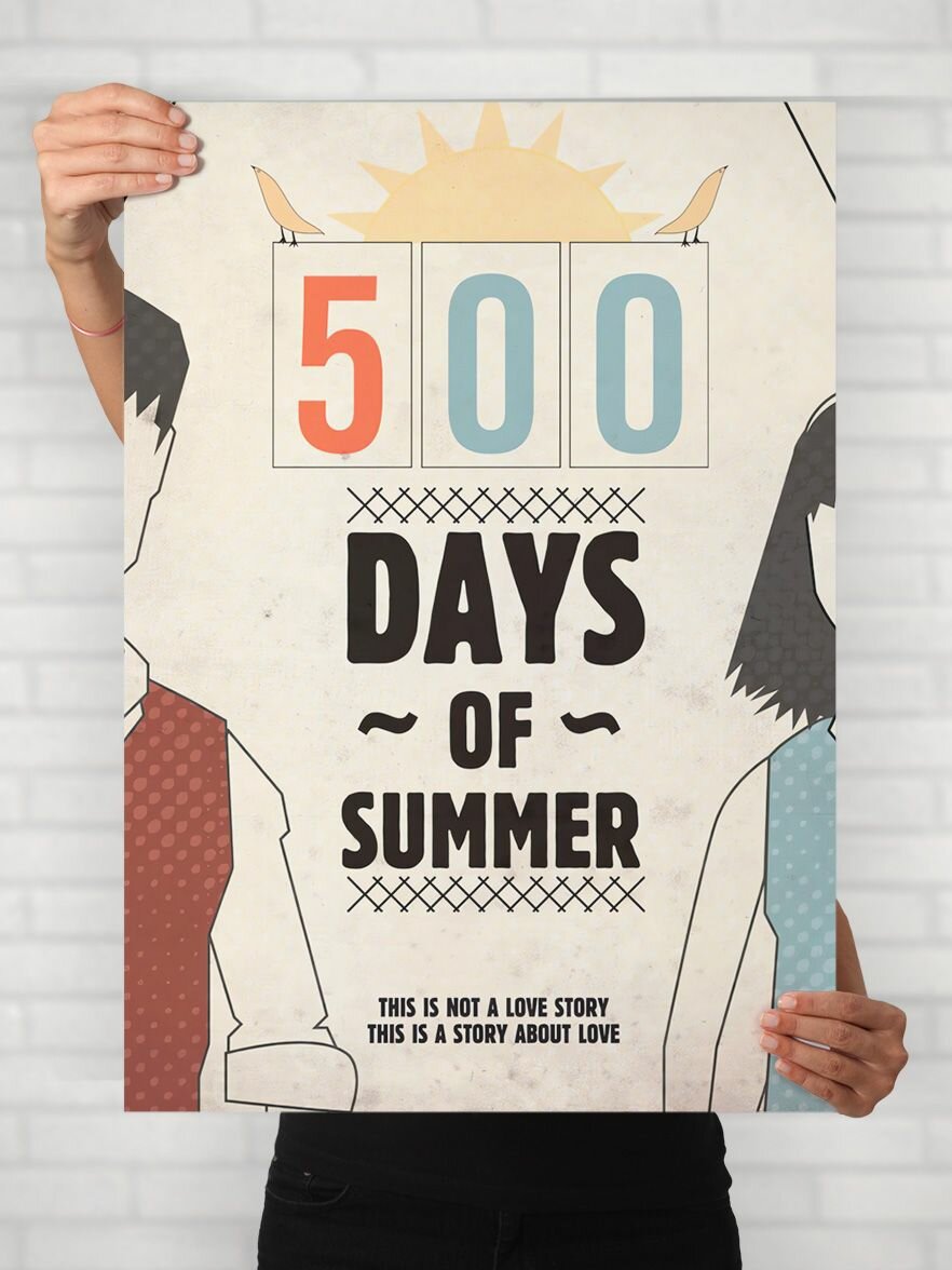 Плакат на стену для интерьера 500 дней лета (500 Days of Summer - Том и Саммер 16) - Постер по фильму кино формата А1 (60x84 см)