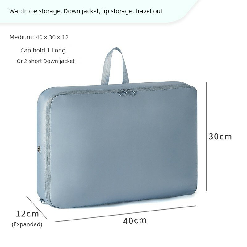1 шт. Синяя средняя сумка для компрессии пуховика для путешествий и компактной упаковки (легкая ткань)