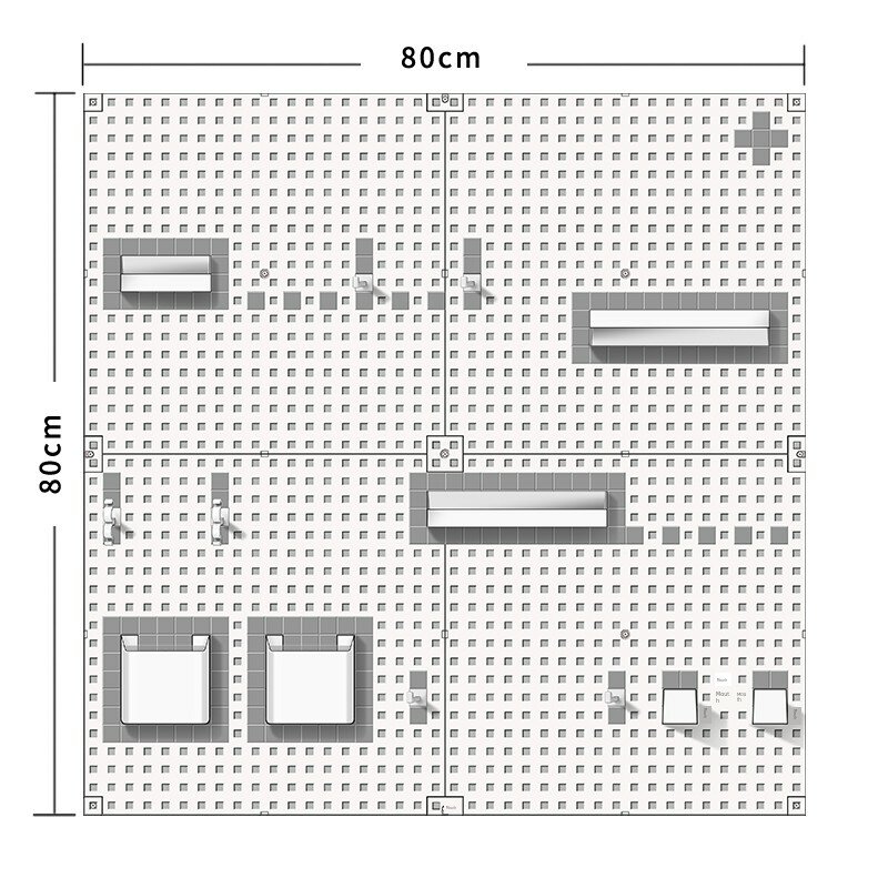 MIX Технический серый и белый настенный стеллаж 80x80 см квадратная установка без сверления