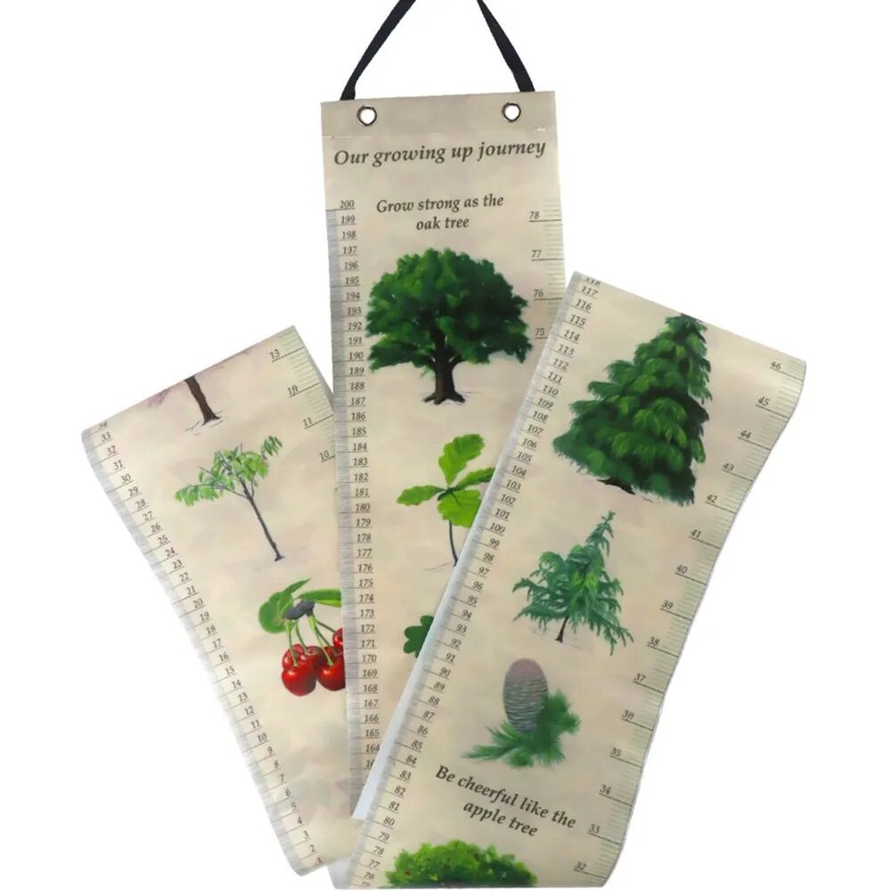 Ростомер для детской комнаты из пвх и полиэстера с декоративным растительным рисунком