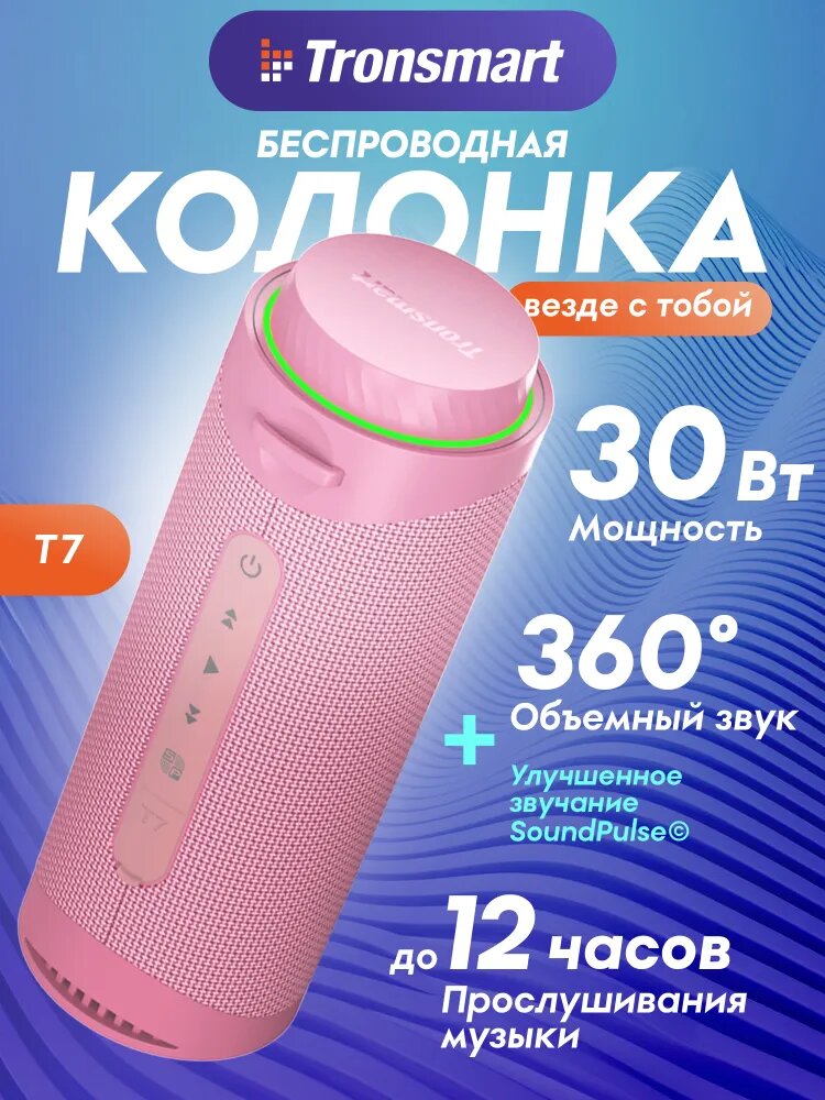 Беспроводная колонка Tronsmart T7 Blue, синий