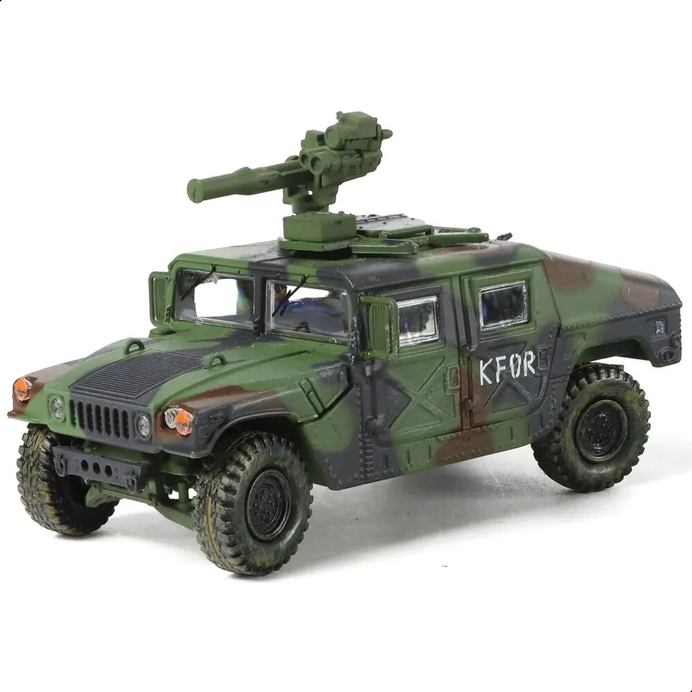 Модель военного внедорожника Hummer 1:64, литой металлический автомобиль KFOR с реалистичными деталями, коллекционный армейский транспорт