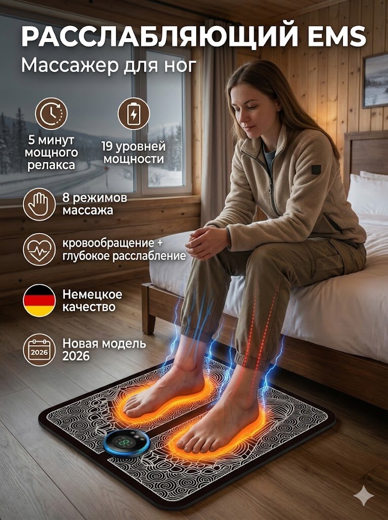 Тренажёр-миостимулятор EMS Foot Massager для стоп, массажер для ног