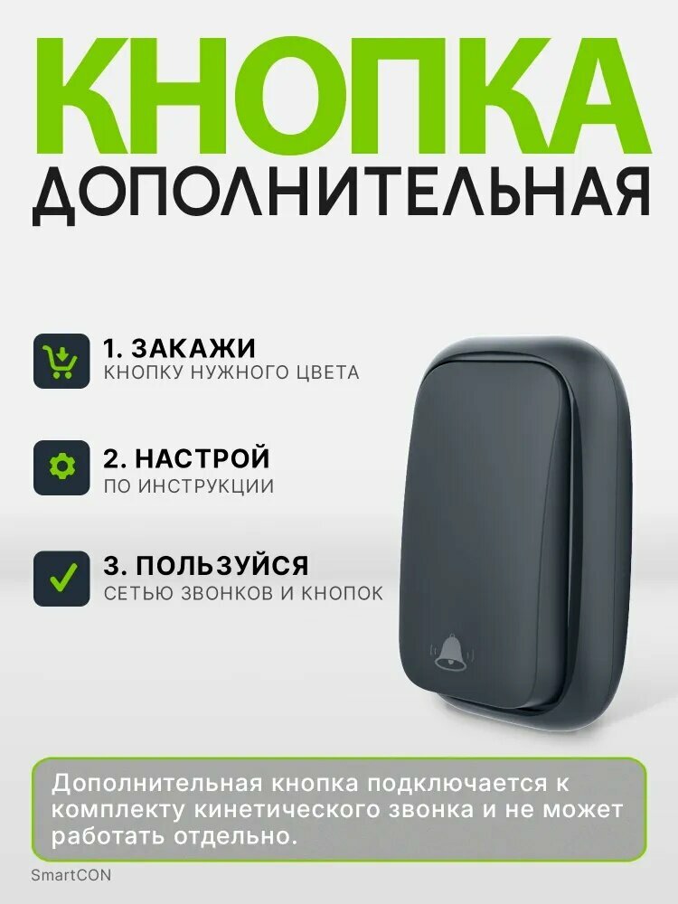Кнопка для звонка 80дБ IP44
