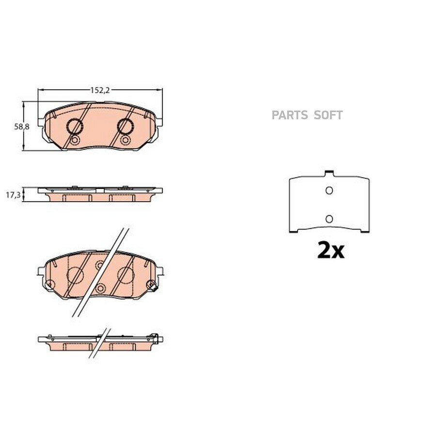 Колодки тормозные KIA SORENTO III 15- передние ZF RUSSIA GDB3638ZFR