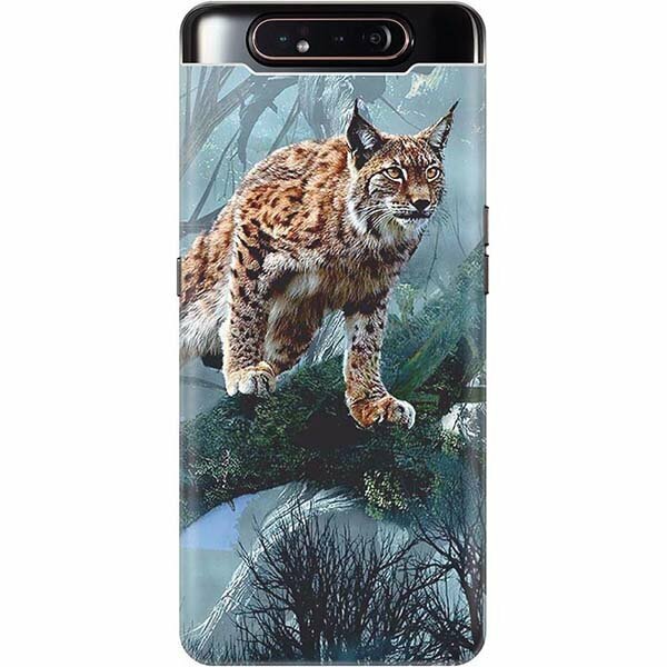 Чехол - накладка ArtColor для Samsung Galaxy A80 с принтом "Дикая рысь"