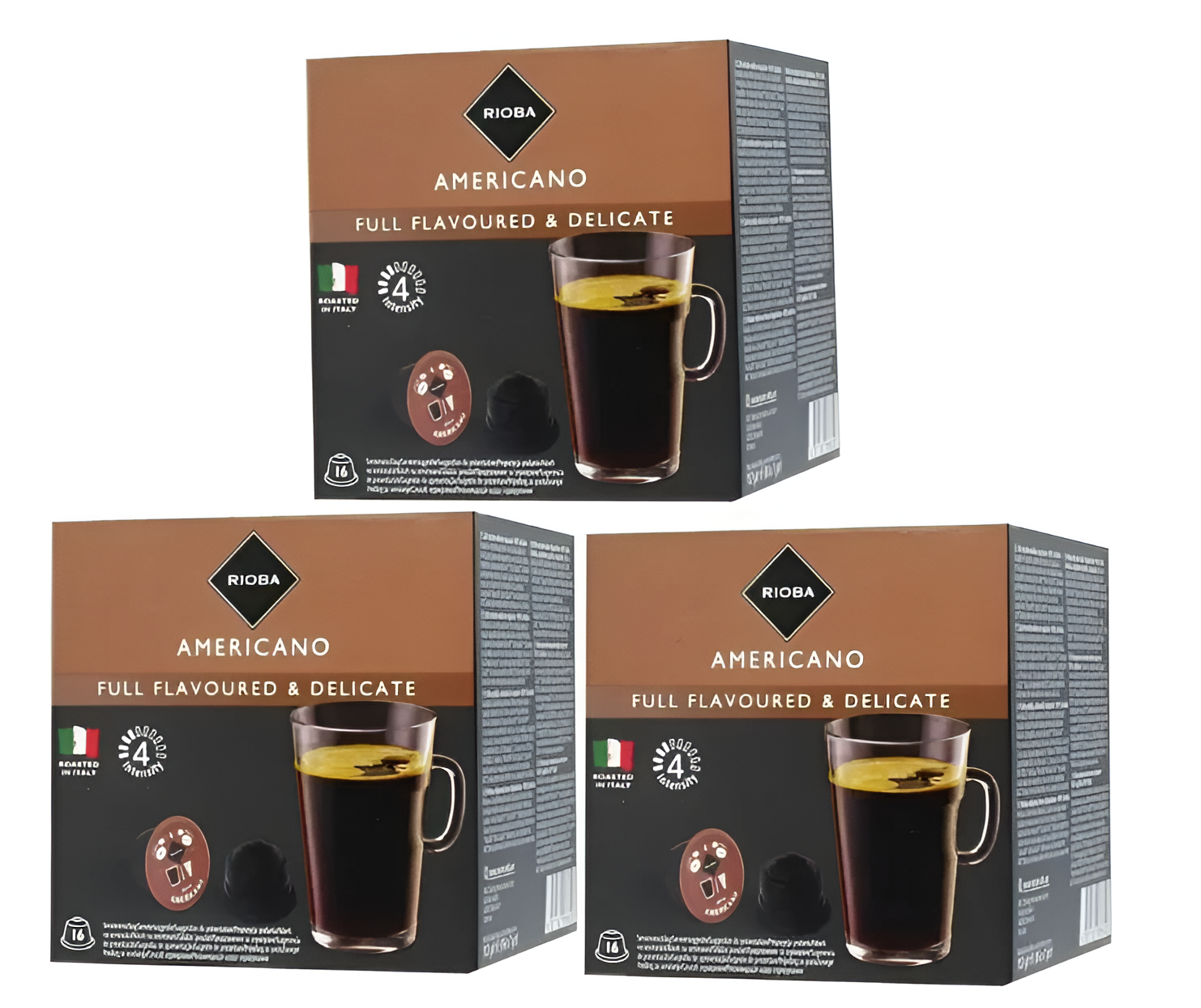 Кофе в капсулах Rioba Americano для Dolce Gusto, 3 пачки по 16 капсул, 48 капсул
