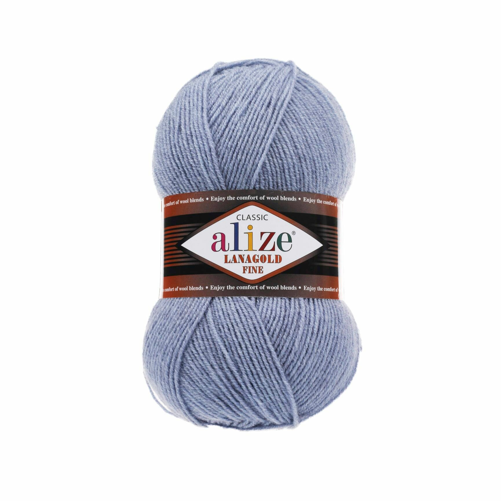 Пряжа для вязания Lanagold Fine Alize 1 моток (390 м, 100 гр), цвет 221 светлый джинс