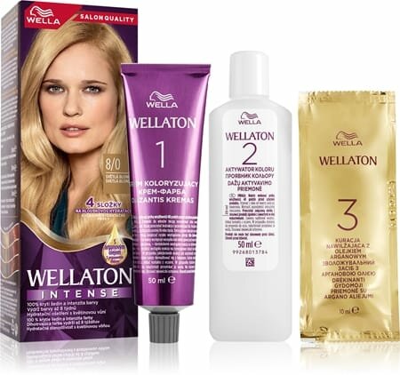 Краска для волос Wella Wellaton Intense, оттенок 8/0 Светлый блонд, 1 шт