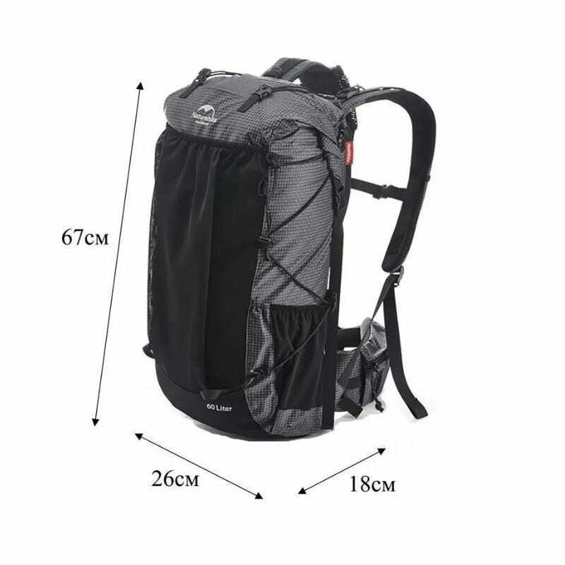 Рюкзак туристический Naturehike Rock 40+5 (Черный)